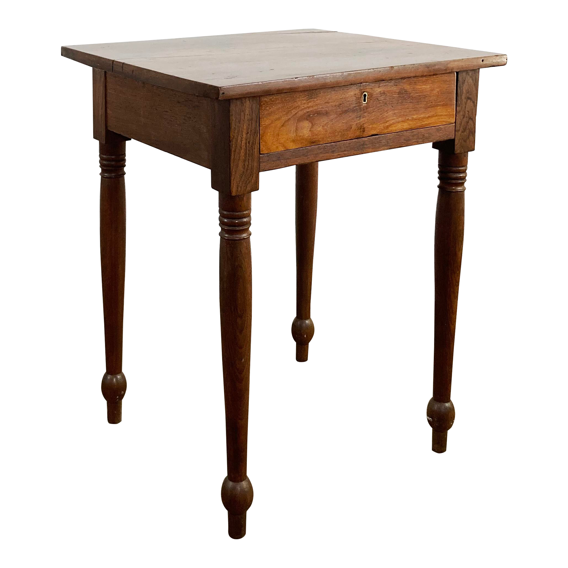 Antique Wood Side Table With Single Drawer | Chairish