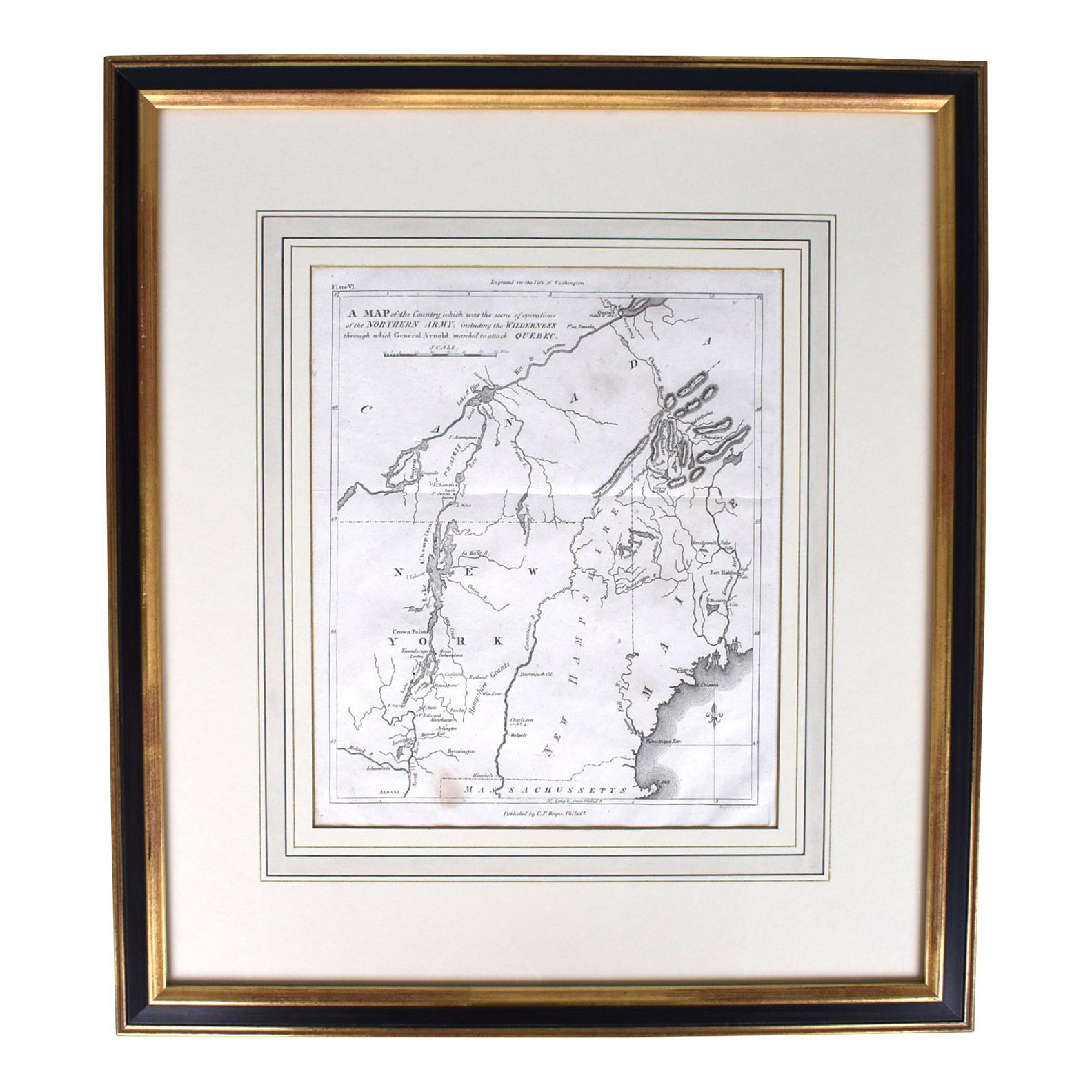 American Revolution Map Drawn for John Marshall's "Life of Washington ...