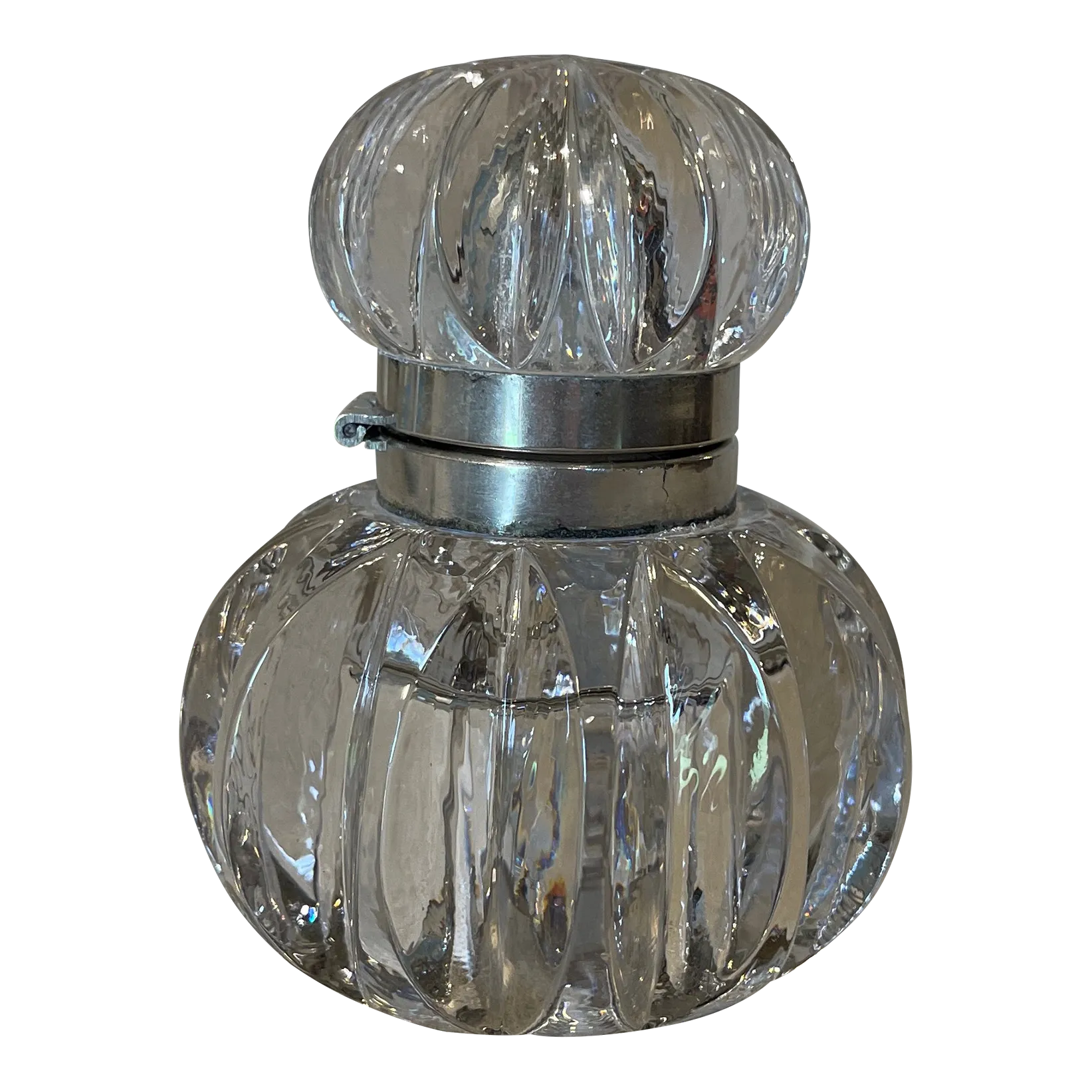 Antique Crystal Glass Inkwell | Chairish