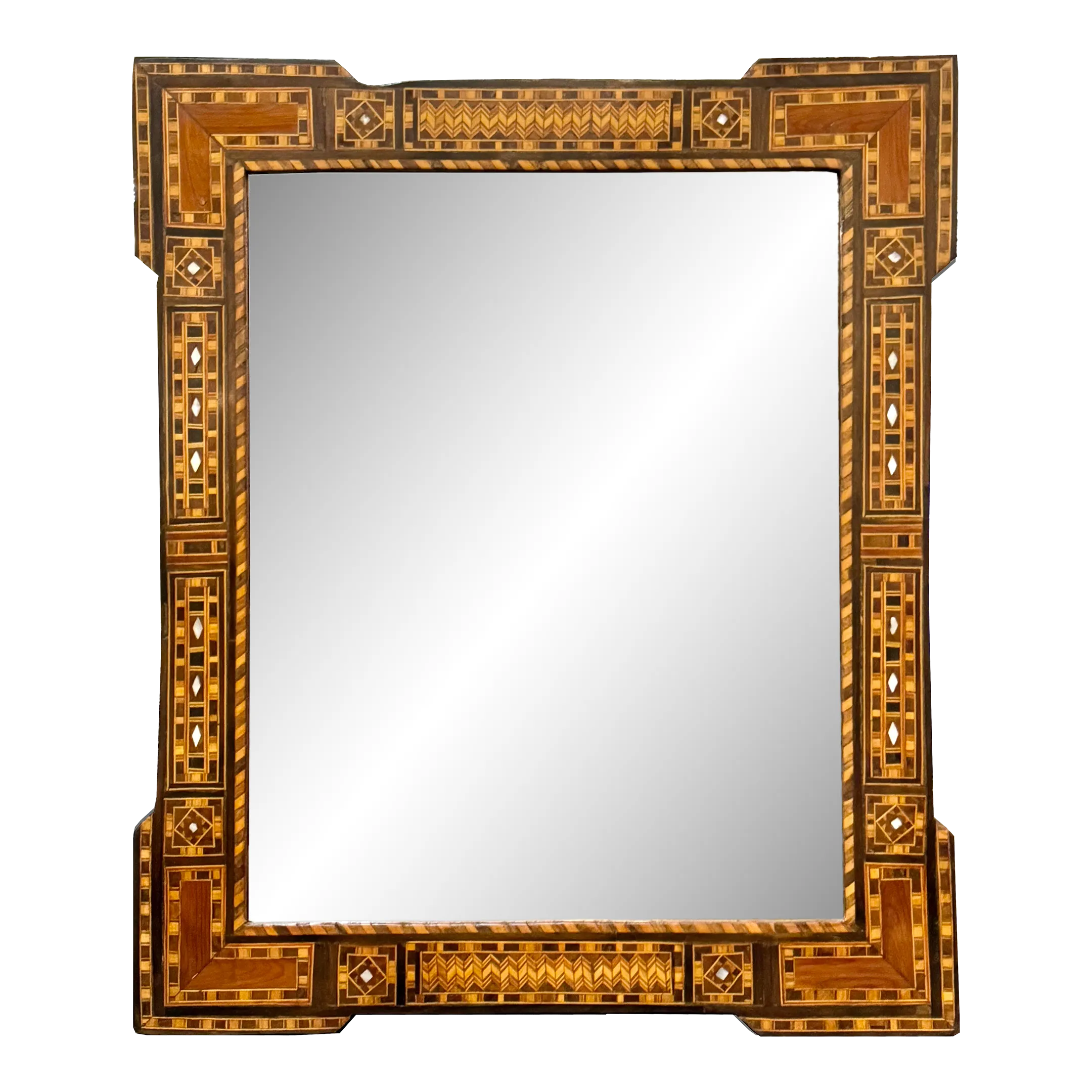 Antique Mosaic Wood Inlaid With Mother of Pearl Middle Eastern Mirror ...