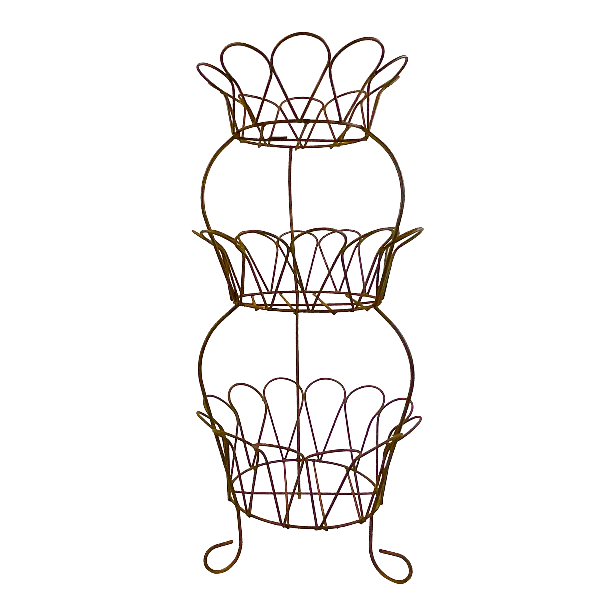 Antique French Art Nouveau 3-Tier Iron Daisy Jardinière Standing ...