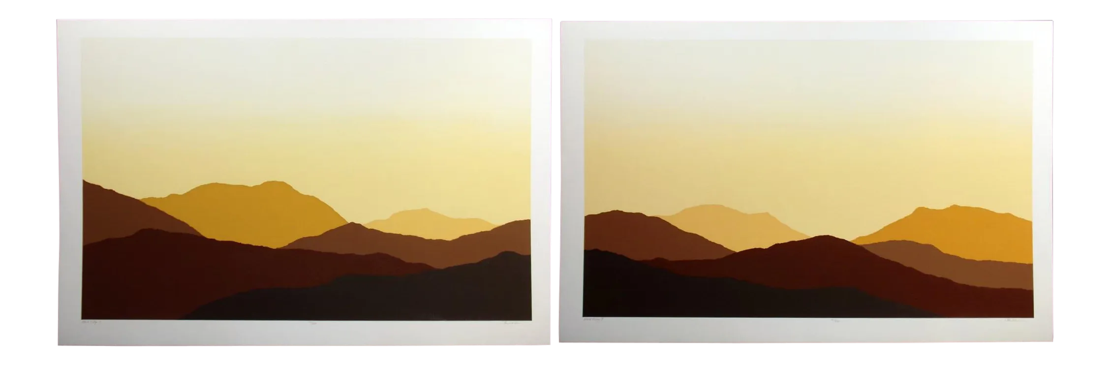 1980s "Wind Ridge" Southwestern Landscape Diptych Serigraph Prints by ...