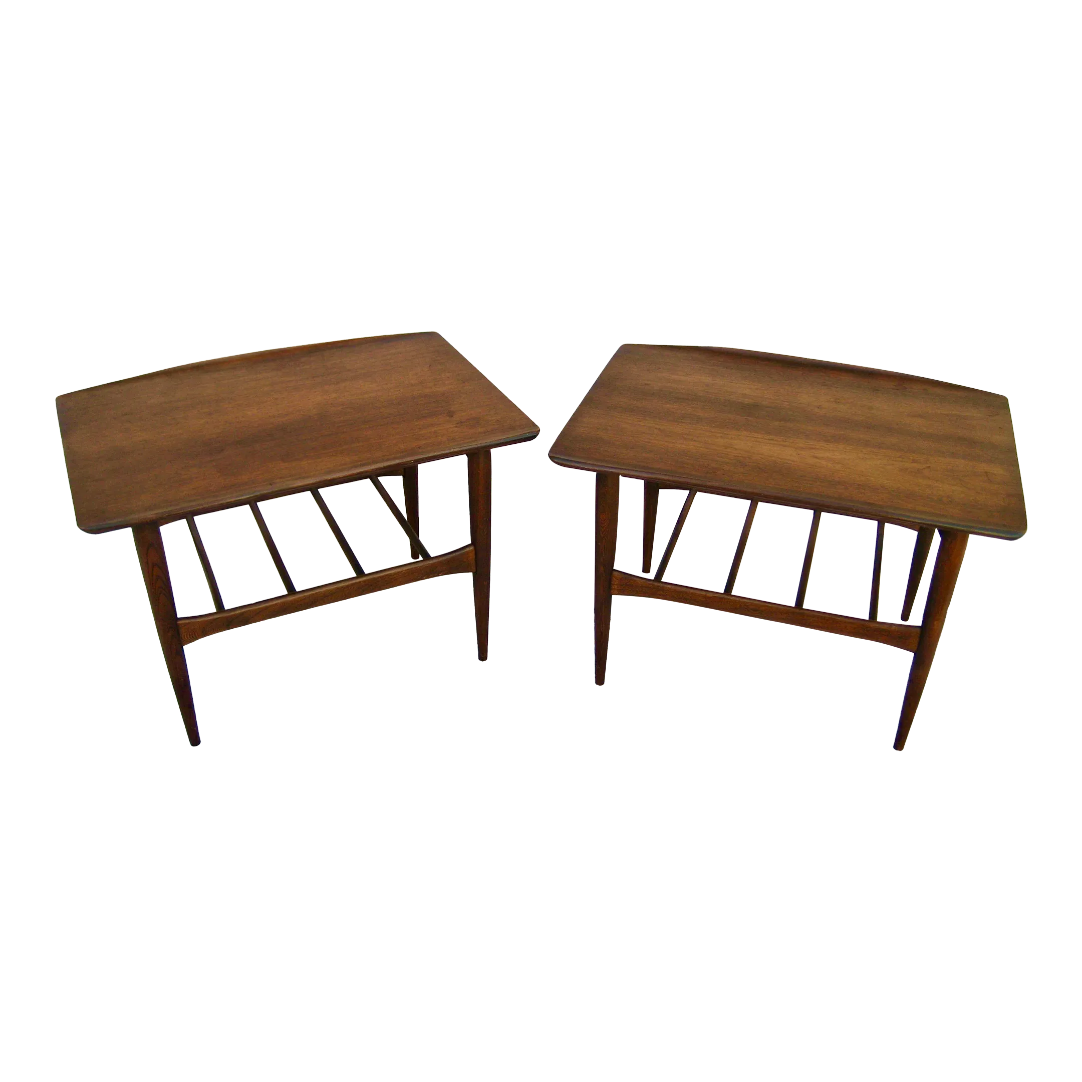 1960s Mid Century Surfboard Danish Style Side Tables - a Pair | Chairish