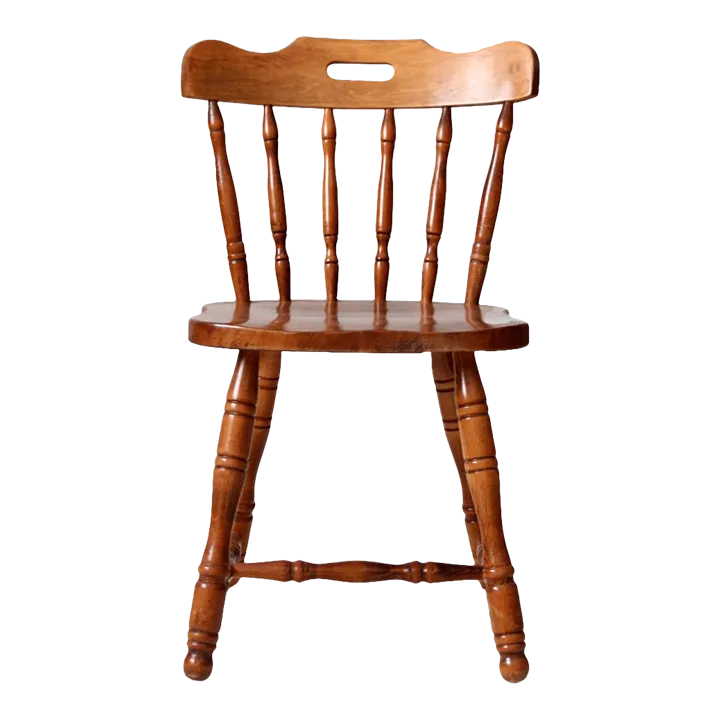 Vintage Pub Style Wood Chair | Chairish