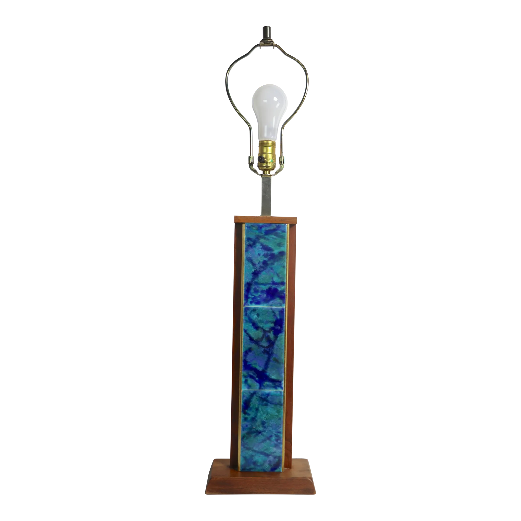 Mid Century Enamel Tile Table Lamp Att. To Harris Strong Circa 1960's ...