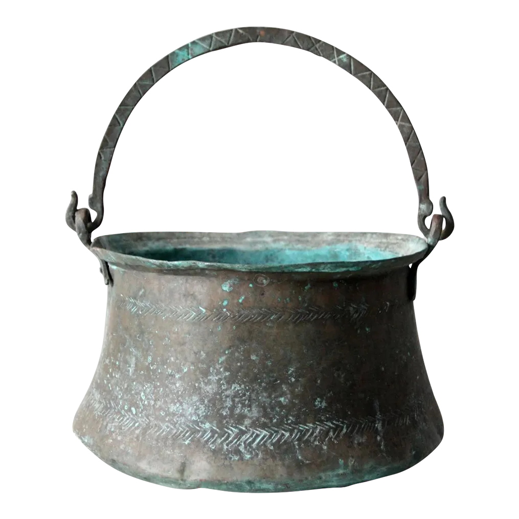 Antique Copper Cauldron Pot | Chairish