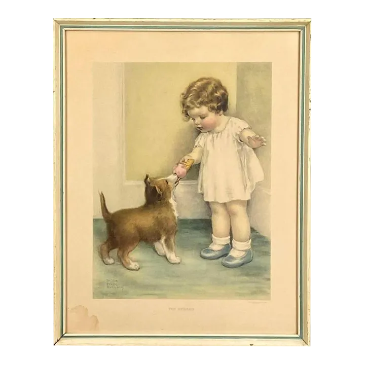 Early 20th Century Bessie Pease Gutmann the Reward Print on Paper ...