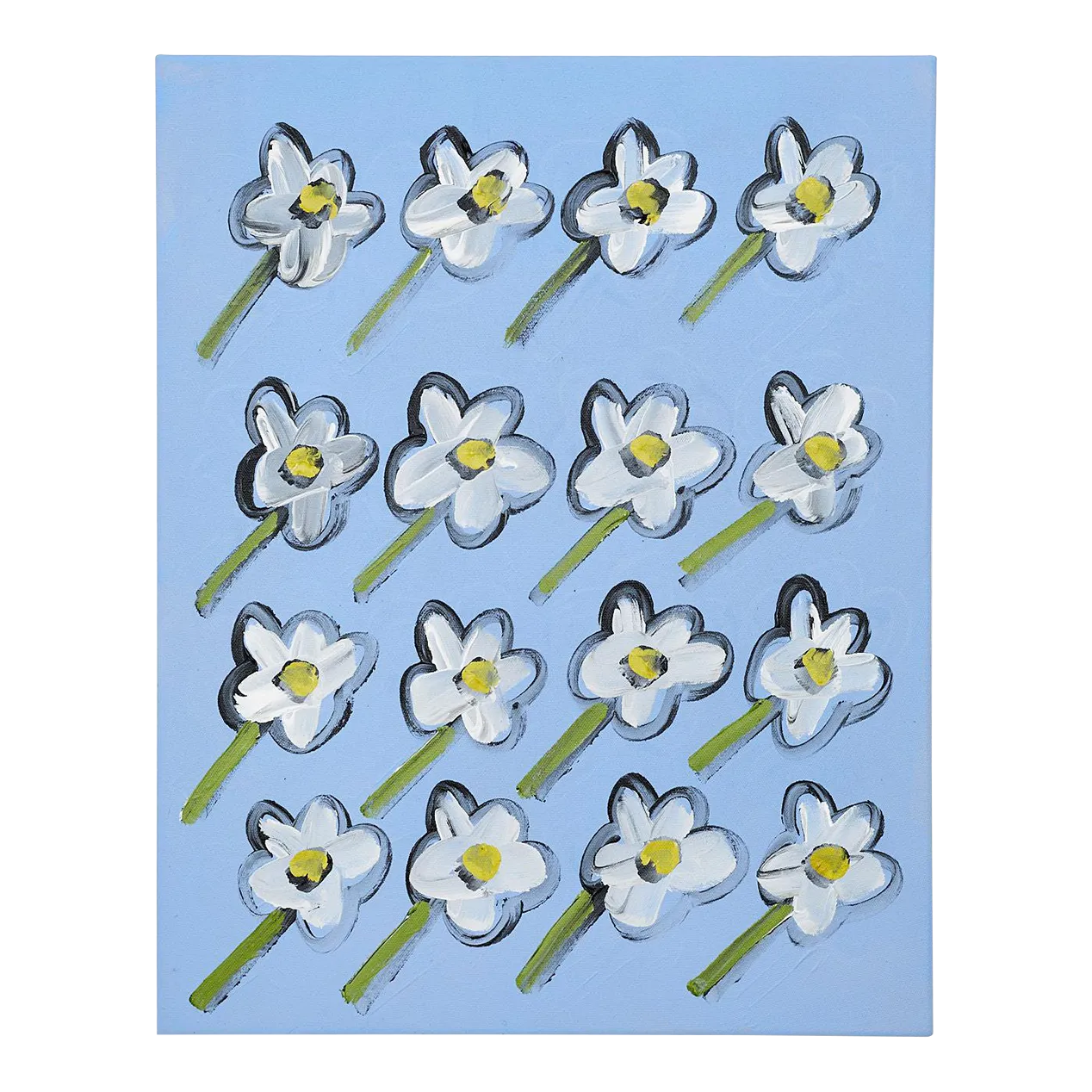 Original Modern Painting of Floral Daisy Pattern | Chairish