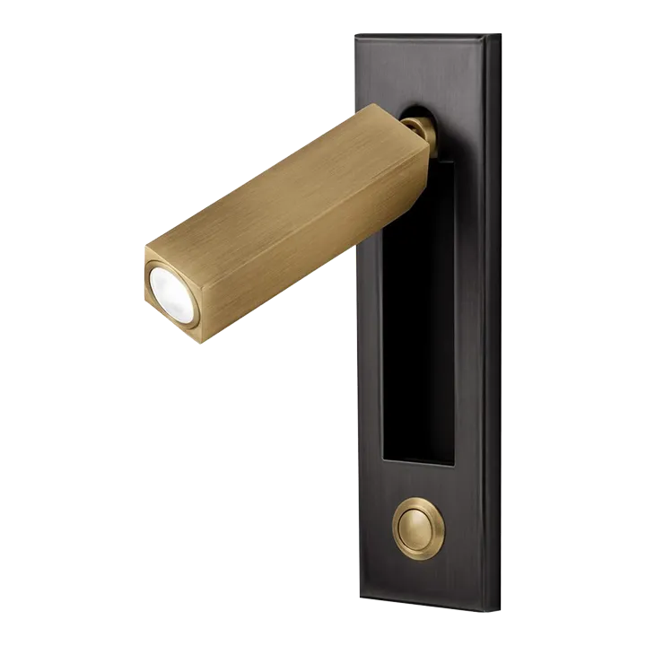 Contemporary Black Bronze With English Brass Led Dock Button Reading ...
