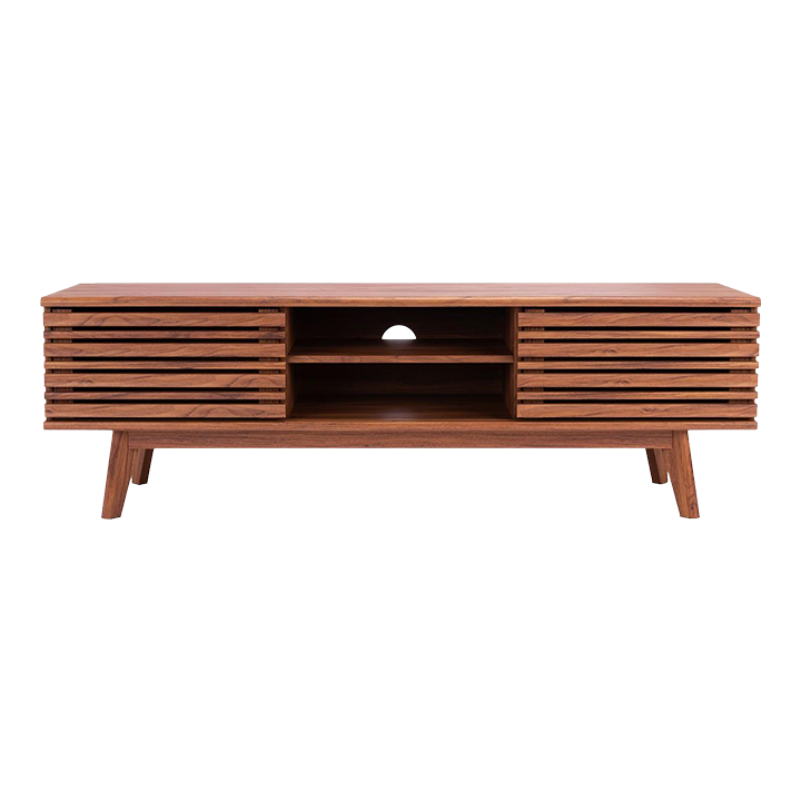 1 Shelf Media Stand - Walnut | Chairish