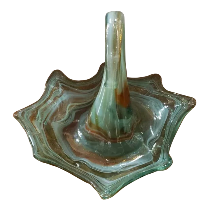 Vintage Mid-Century Modern Sooner Glass Swirl Handle Hand Blown Candy ...
