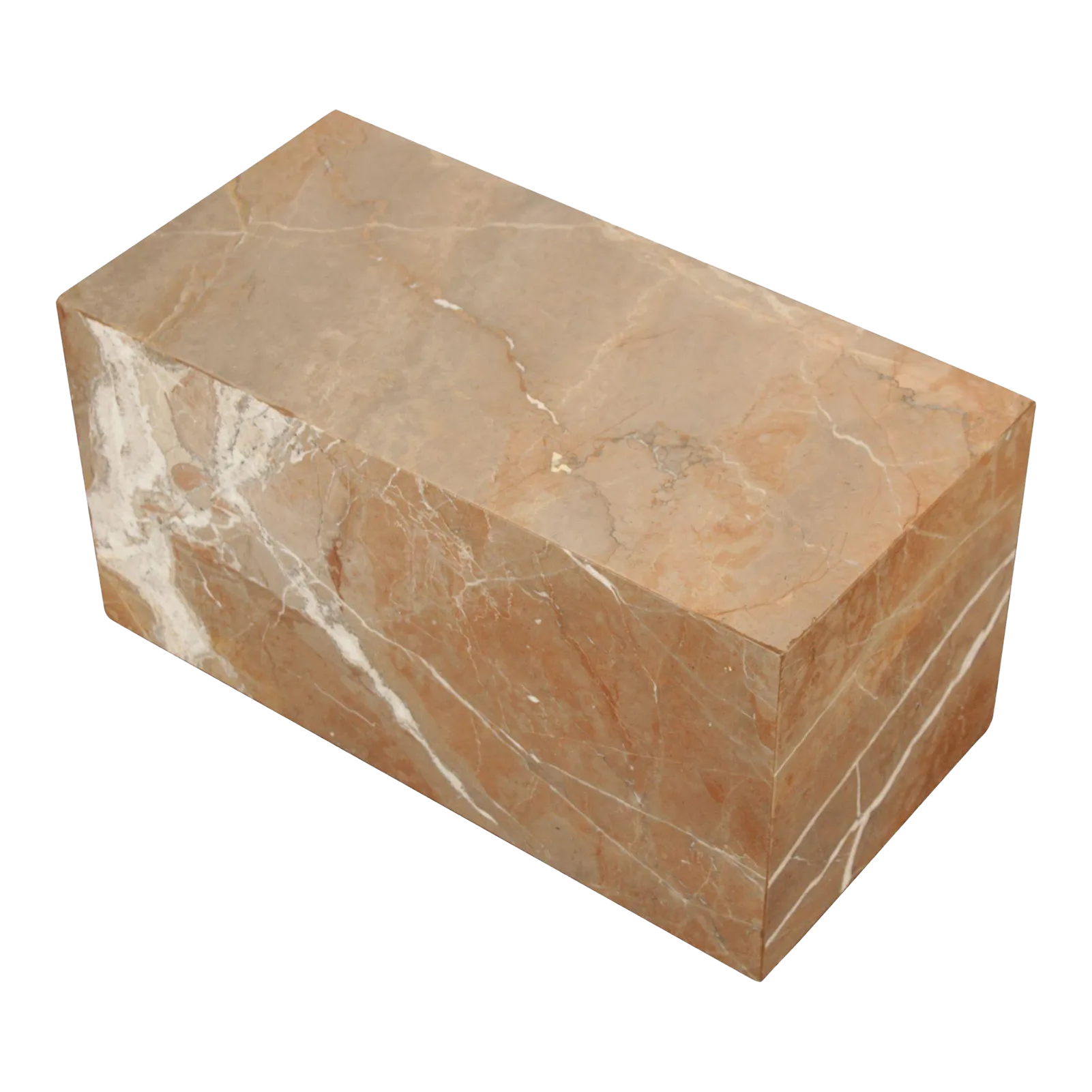 Contemporary Marble Block Coffee or Low Table | Chairish