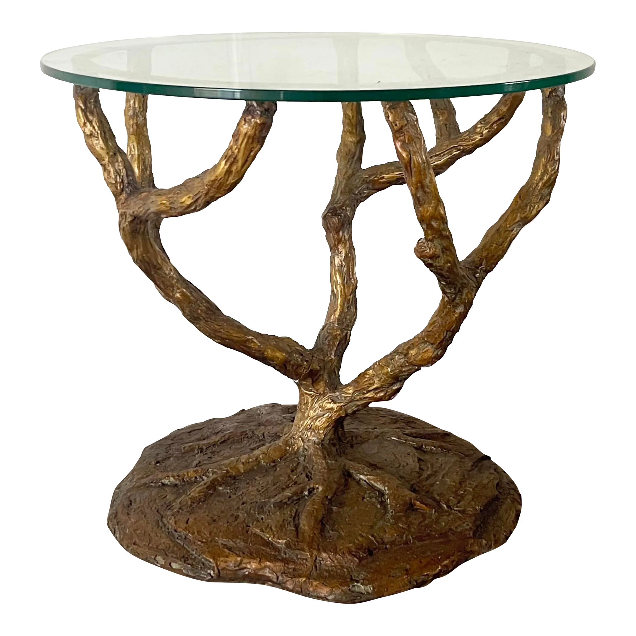 Decorator Modern Composite Tree Side Table | Chairish