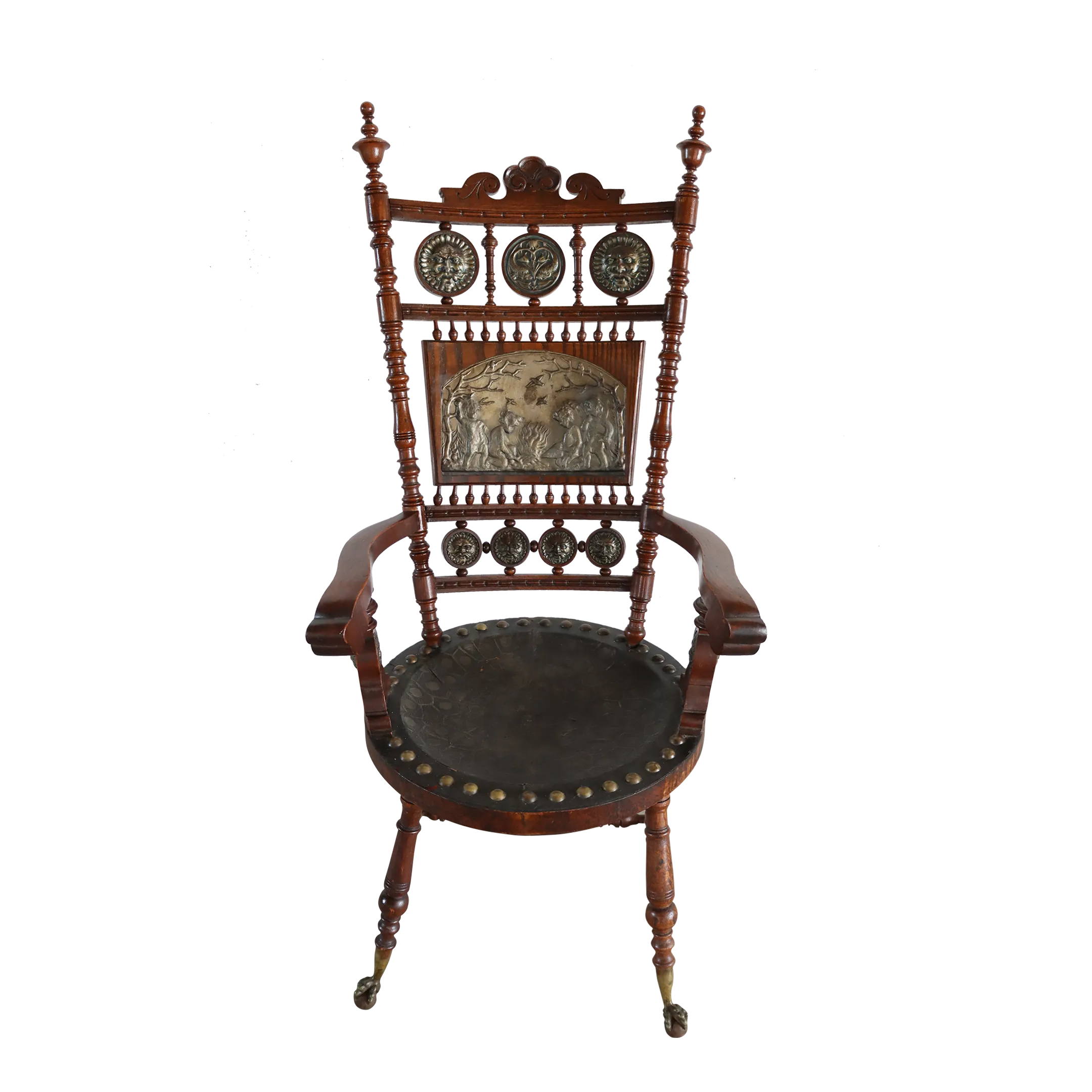 Merklen Brothers Attributed Oak Chair | Chairish