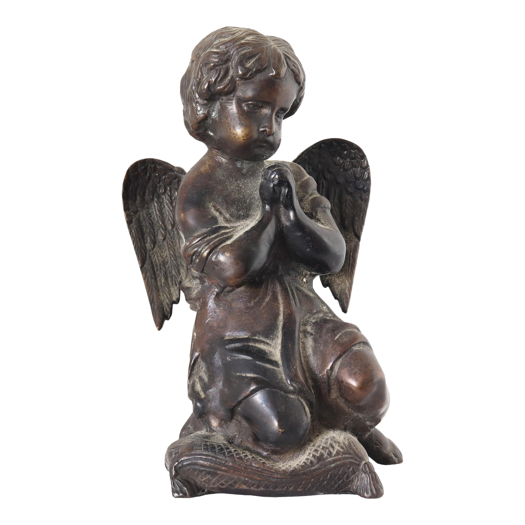 Antique French Bronzed Metal Cherub Figure | Chairish