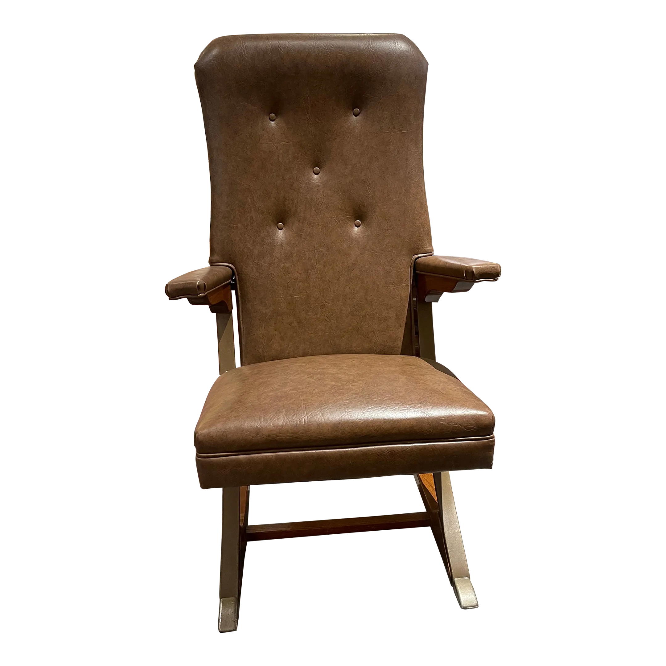1960s Vintage Rock-A-Chair Cantilever Rocker Chair in Brown | Chairish