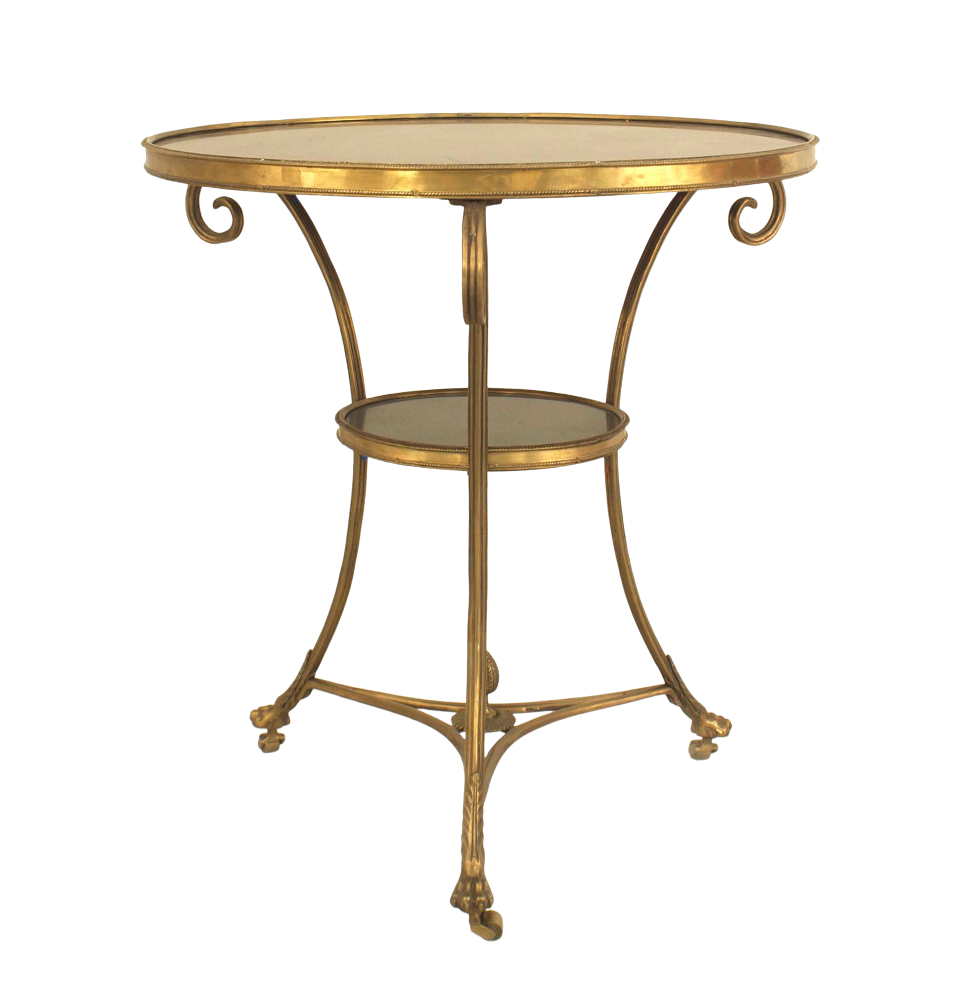 French Charles X Bronze Scroll Table | Chairish