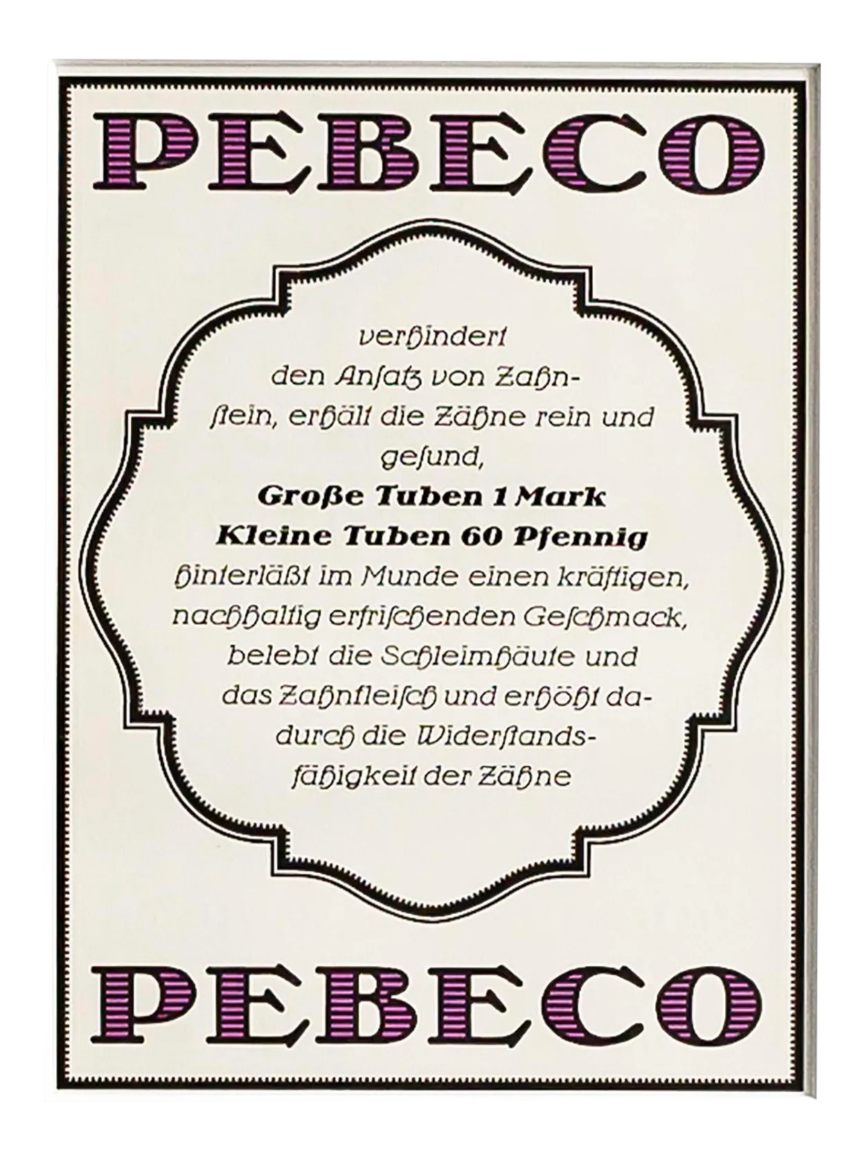 1920s Original German Toothpaste Ad, Pebeco, Matted | Chairish