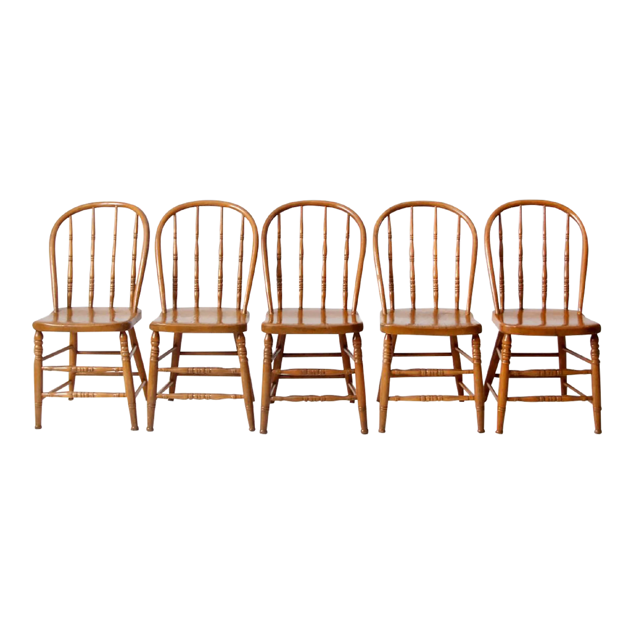 Antique Bow Back Windsor Dining Chairs Set of 5 | Chairish