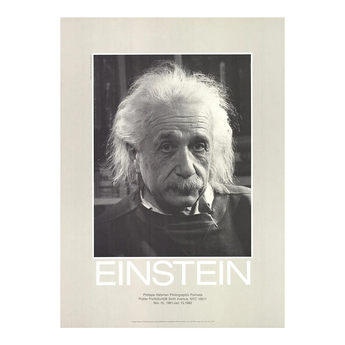 1981 Philippe Halsman 'Einstein' Photography Offset Lithograph | Chairish
