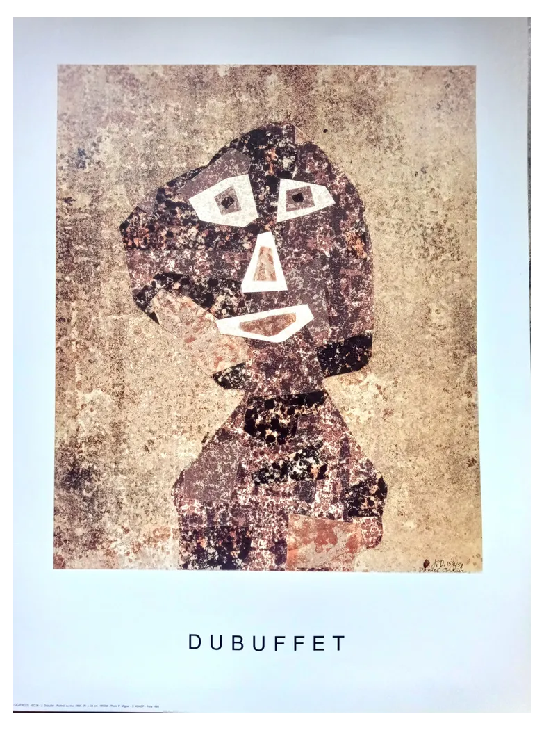 Jean Dubuffet, Portrait au Mur, Large Poster, 1980s | Chairish