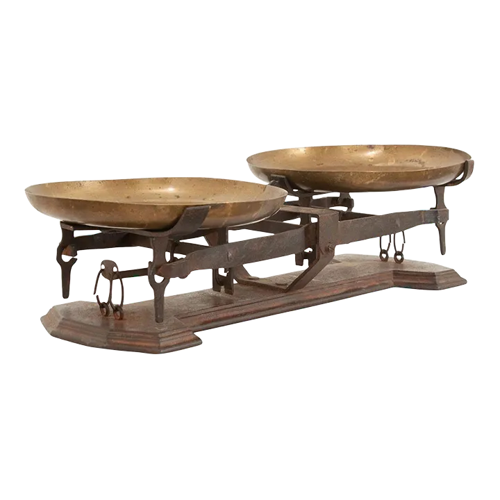 English 19th Century Iron & Brass Culinary Scale | Chairish
