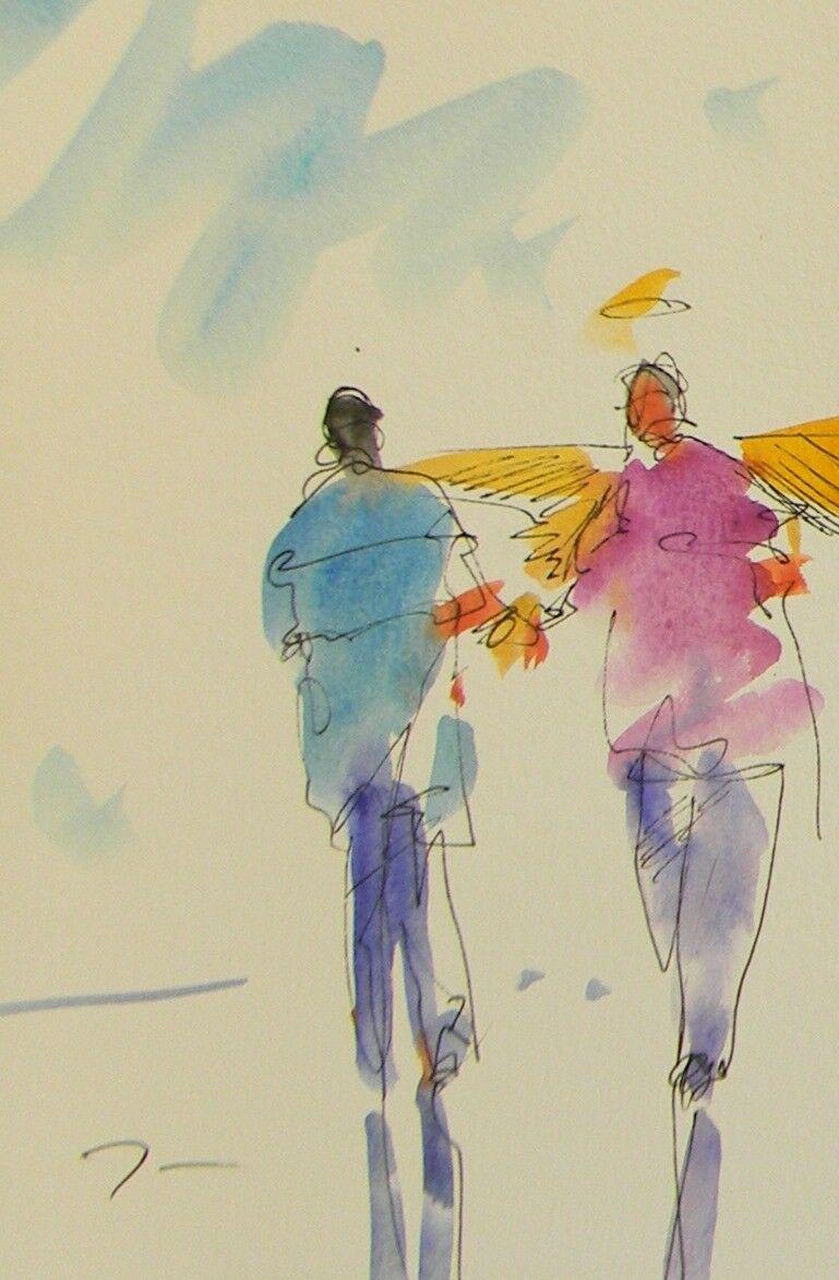 Jose Trujillo Original Expressionist Watercolor Painting of Angel ...