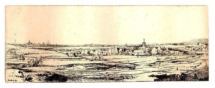 Goldweigher's Field' Rembrandt Van Rijn Etching | Chairish