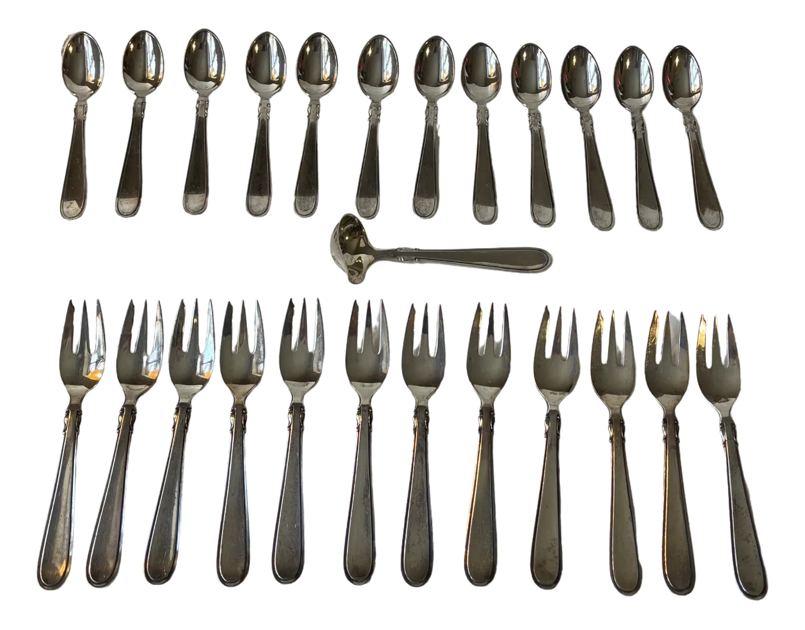 Elite Coffee Forks & Spoons in Silver by Carl Cohr, 1920s, Set of 25 ...