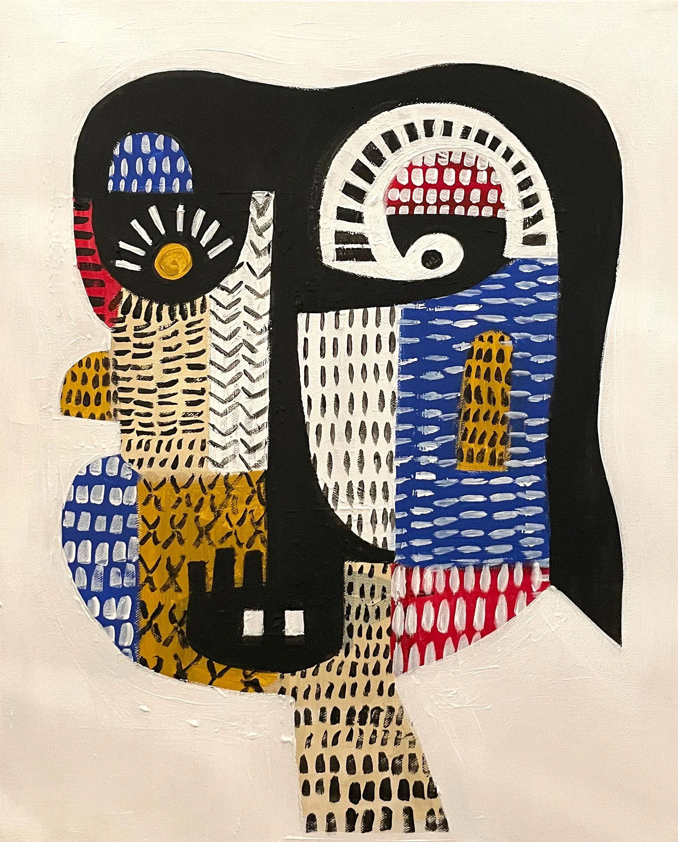 Original Contemporary Abstract Colorful Portrait Painting | Chairish