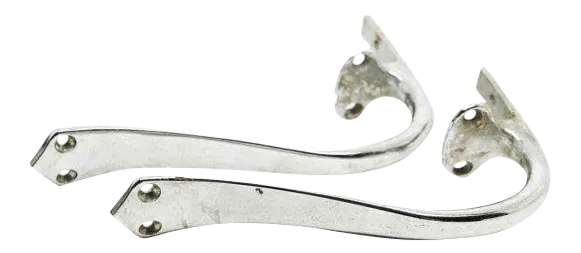 Traditional Curved Chrome Pulls - A Pair | Chairish