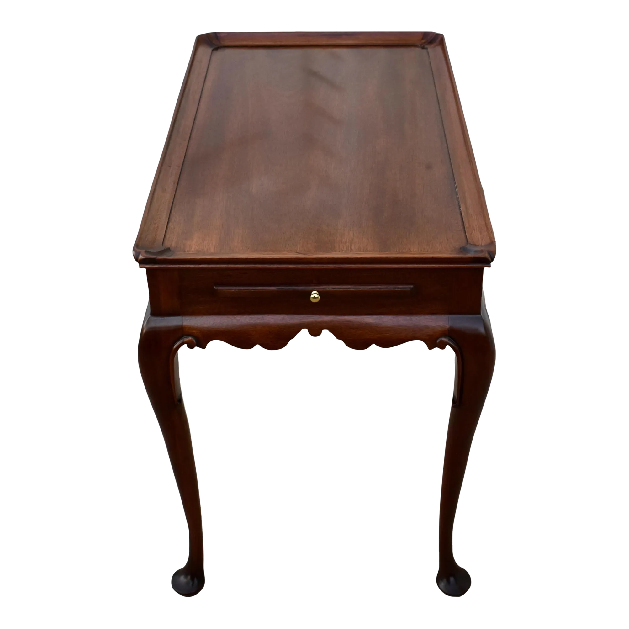 Vintage Henkel-Harris Mahogany Queen Anne Tea Table W/Pull-Outs | Chairish