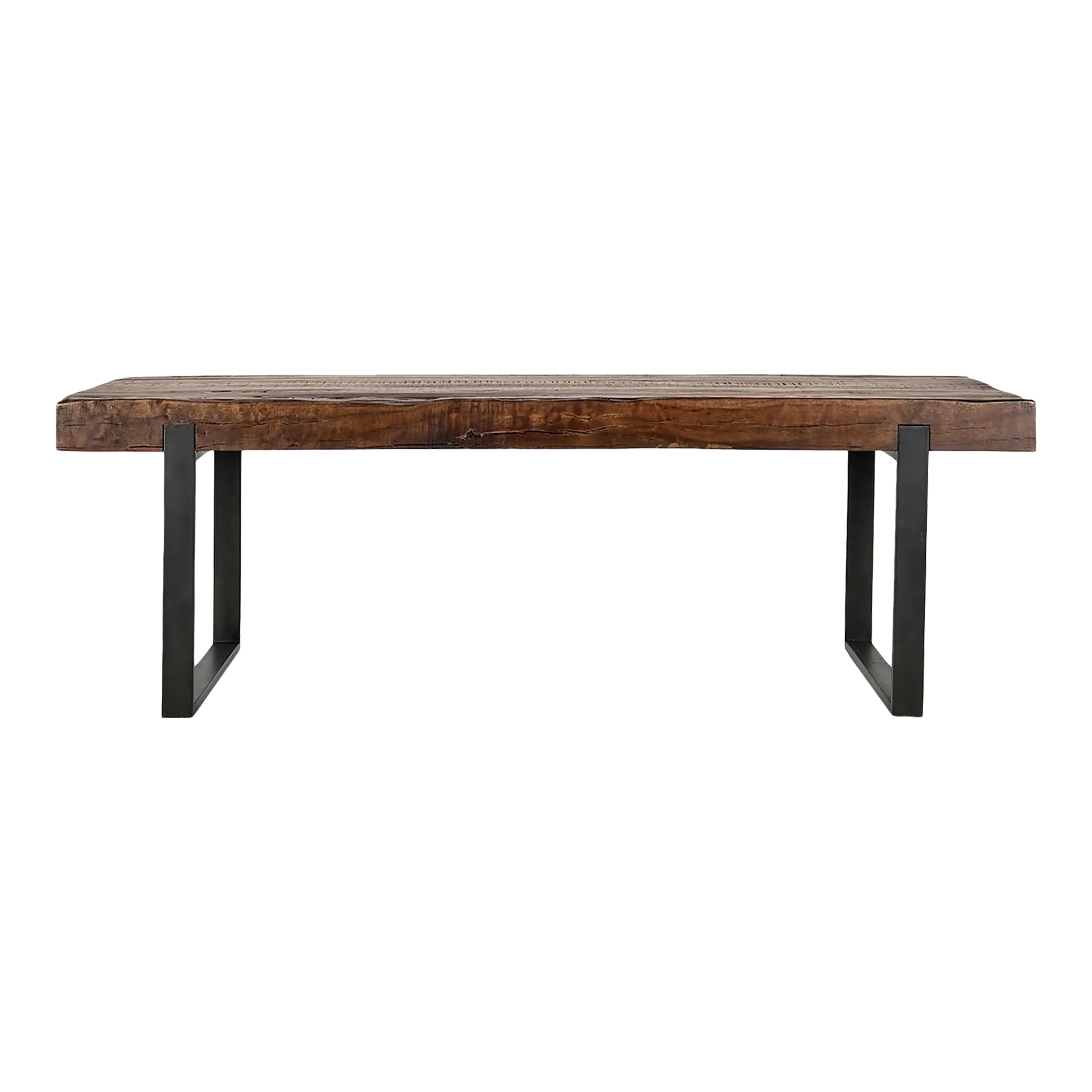 Rustic Modern Wood & Iron Dining Table | Chairish