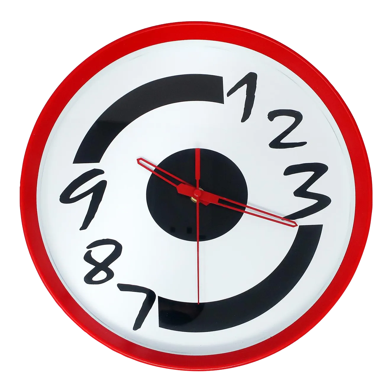 1980s Postmodern Red Wall Clock | Chairish