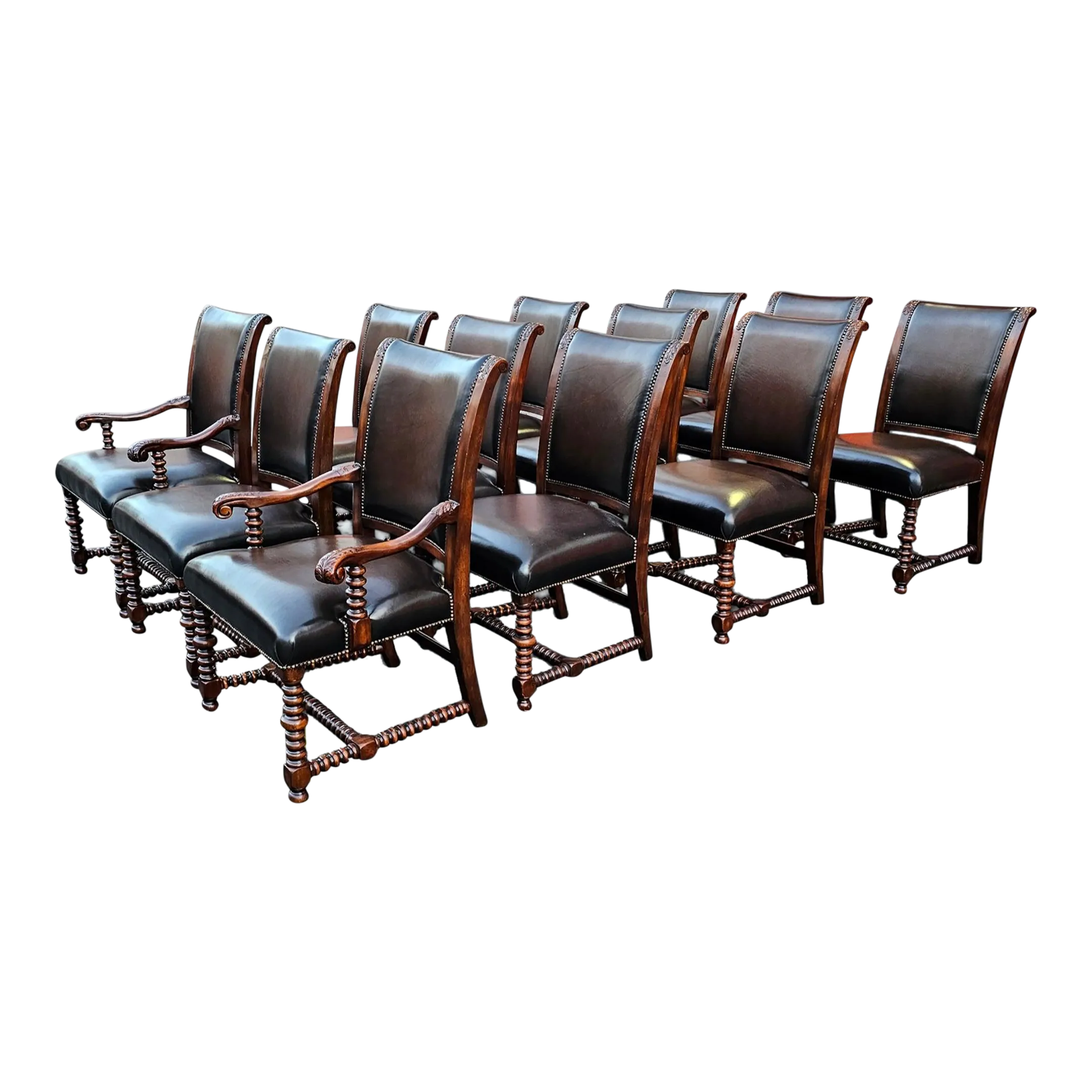 Set of 12 Theodore Alexander Co. Carved Renaissance Revival- Style Mahogany Dining Chairs | Chairish
