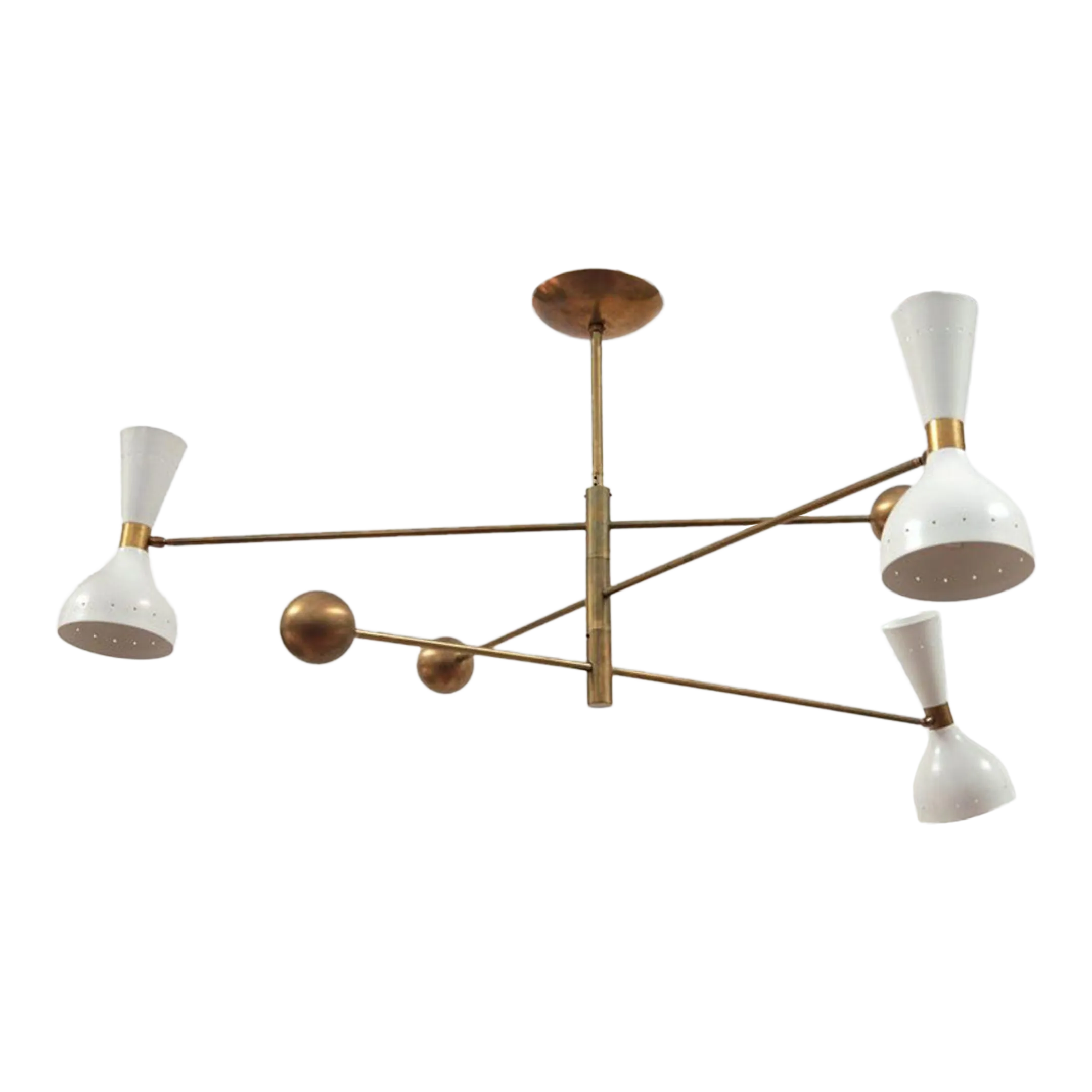 Orbitale Brass Chandelier 3 Rotating Balanced Arms, Stilnovo Style ...