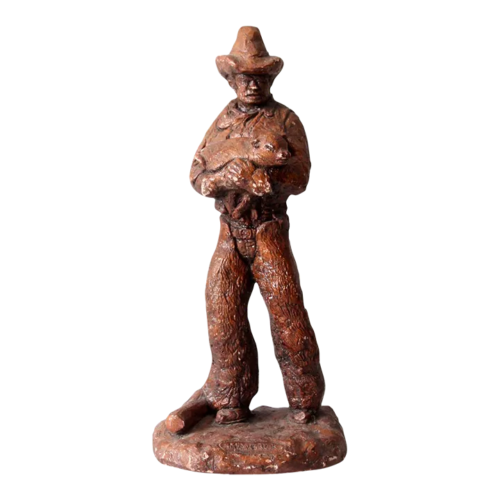 Vintage Western Cowboy Statue | Chairish