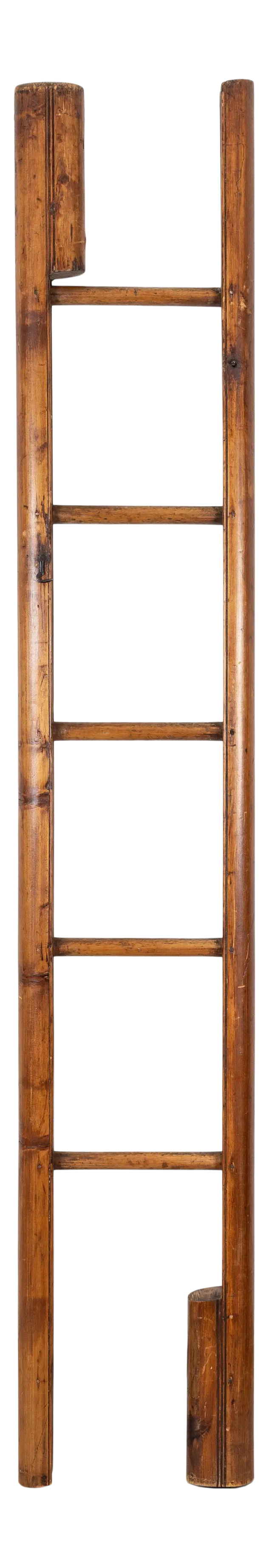 Antique 1900s Pine Library Pole Ladder | Chairish