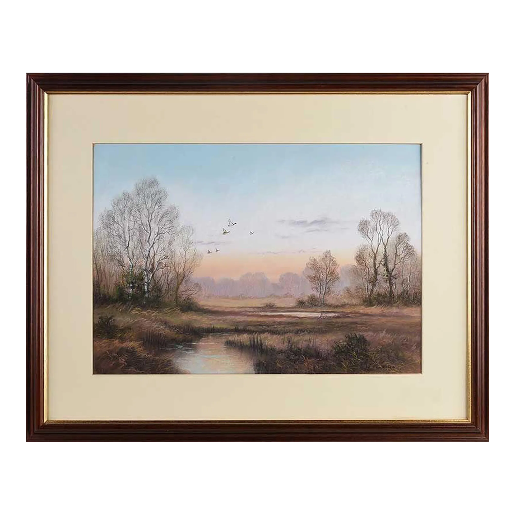 Wendy Reeves, Mallards over Wetlands in the English Countryside by 20th ...