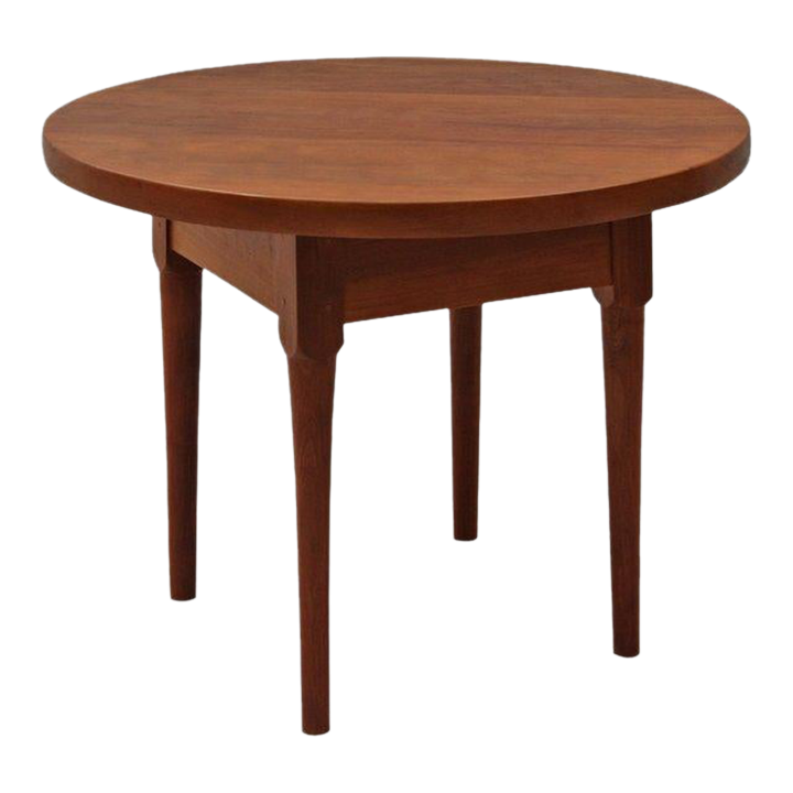 1970s Vintage Round Pine Side Table | Chairish