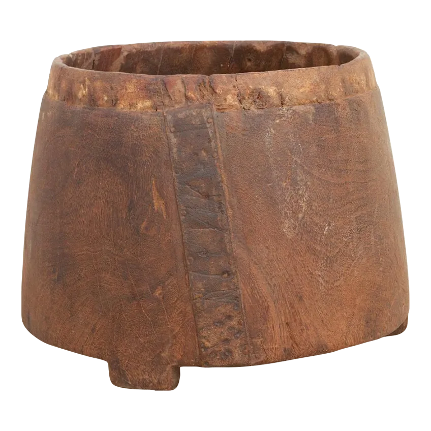 Rustic Vintage Textured Naga Rice Bowl | Chairish