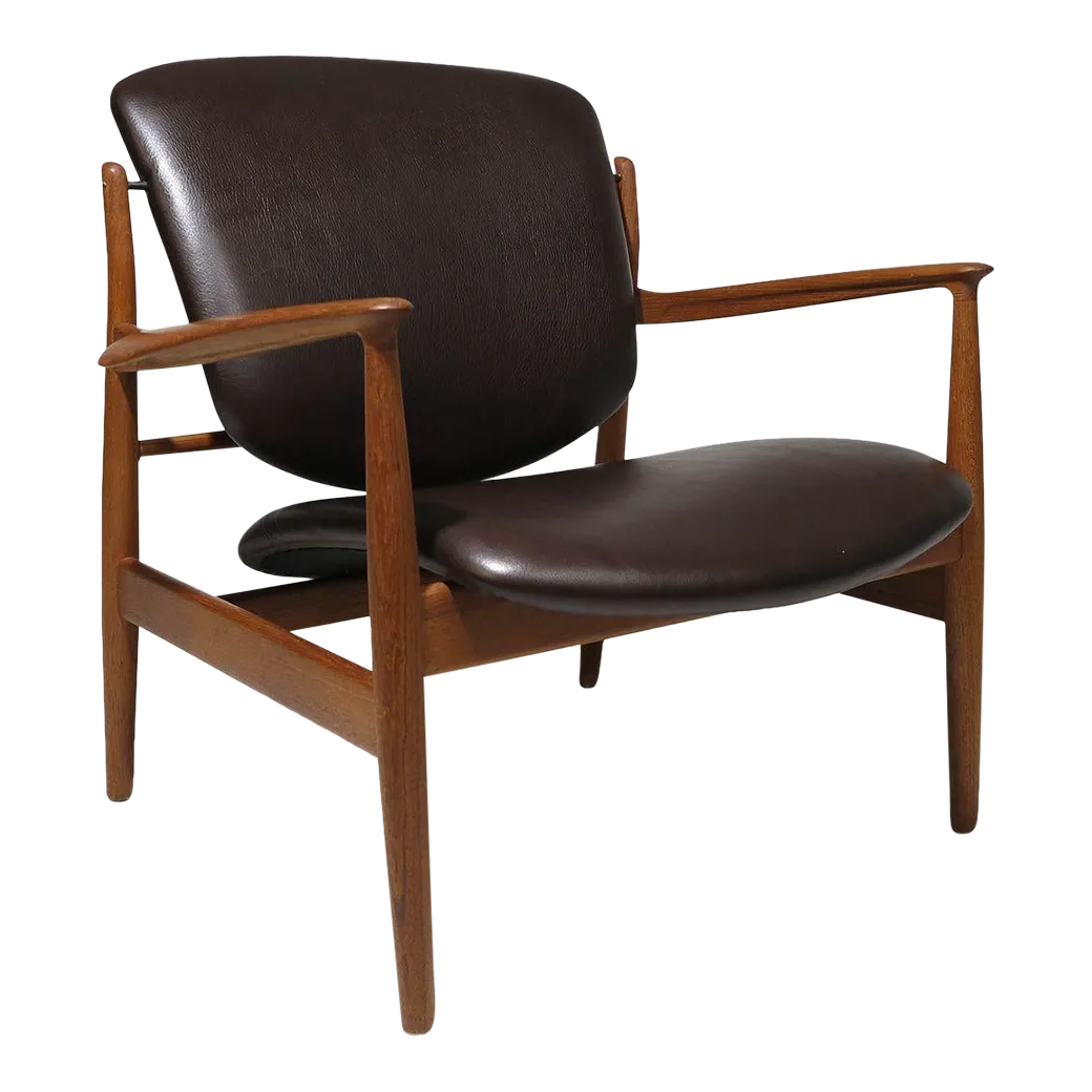 Finn Juhl for France & Daverkosen Fd 136, Teak Lounge Chair in Leather ...