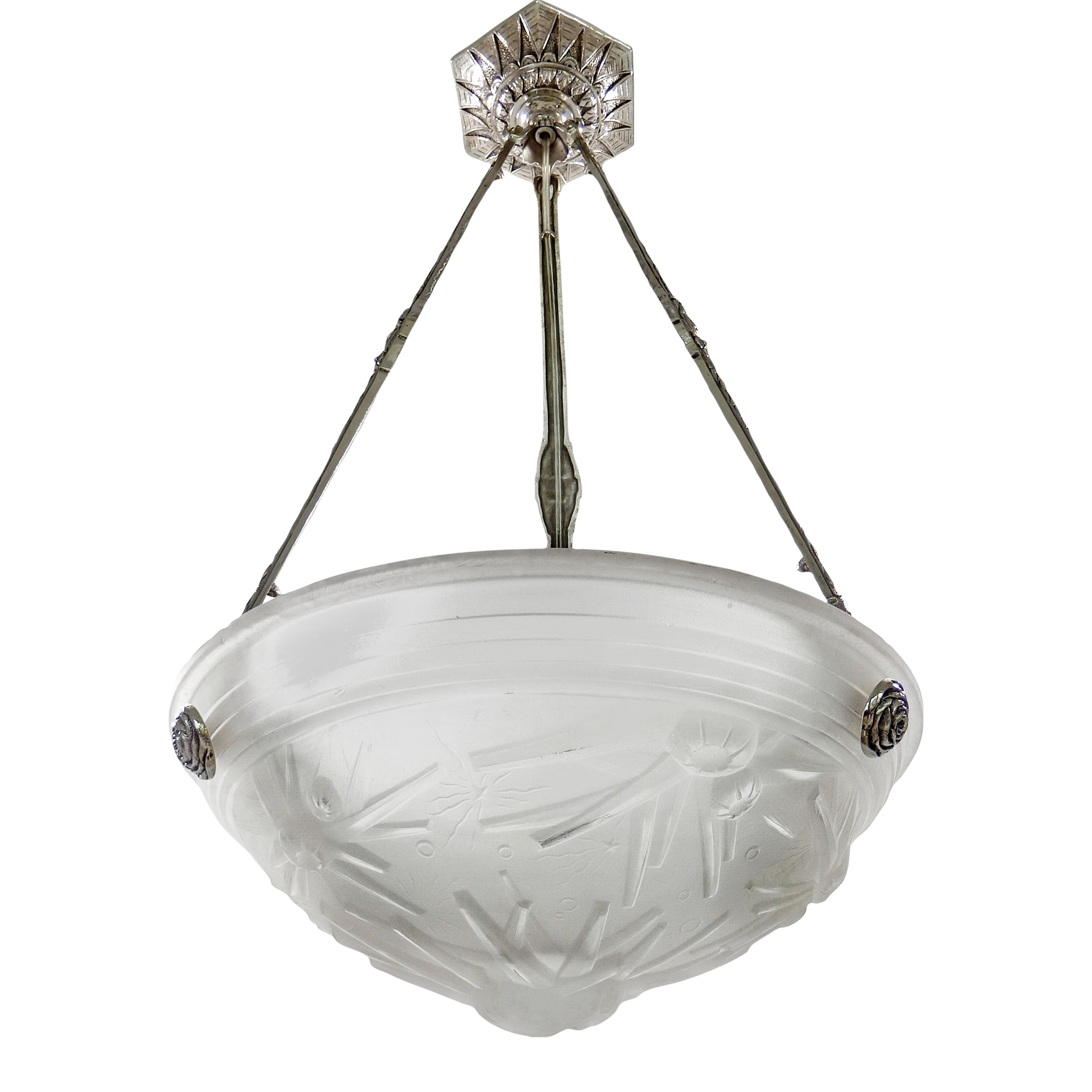 French Art Deco Pendant Chandelier By Muller Fr res 1920s France Chairish