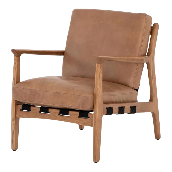 Silas Chair, Patina Copper Leather | Chairish
