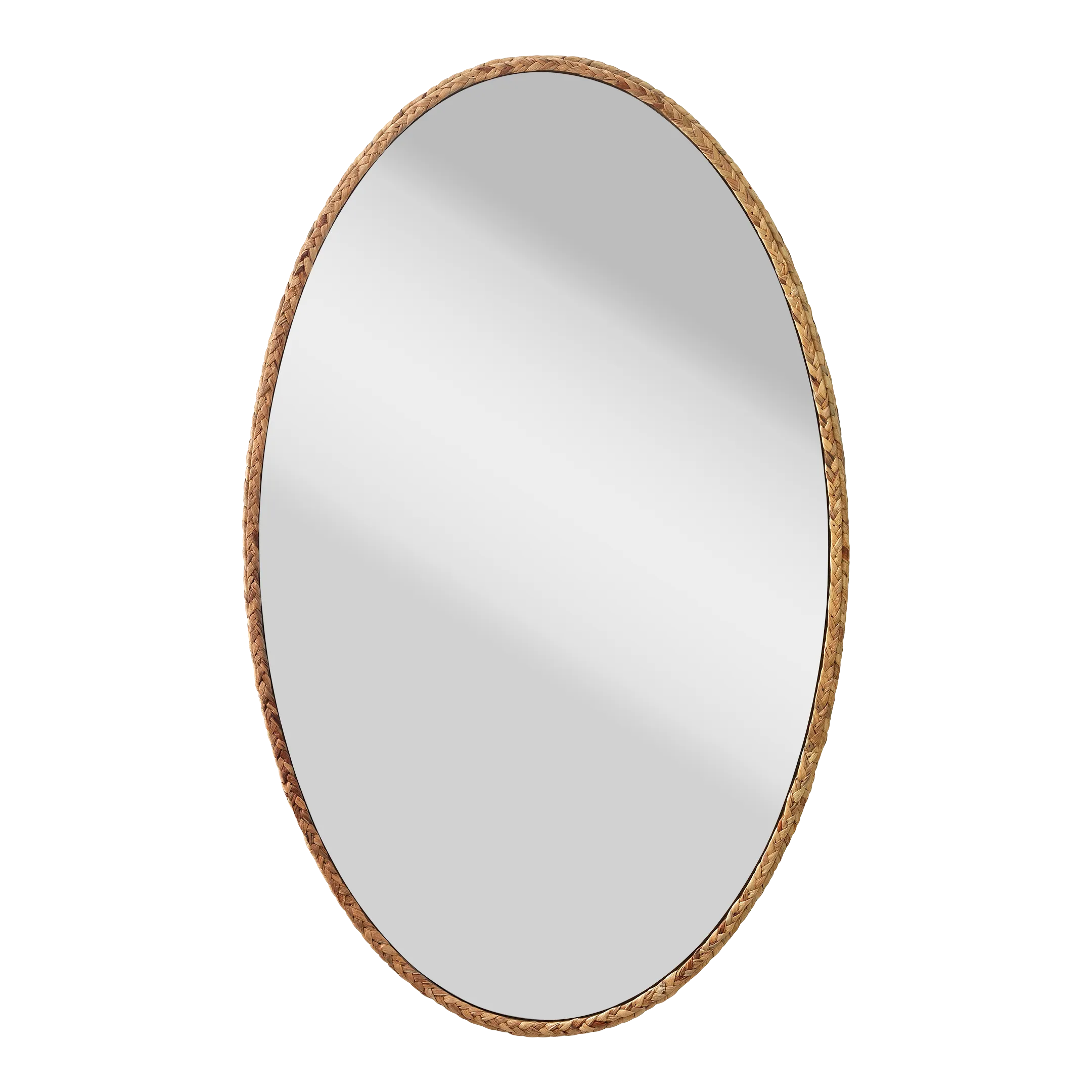 Sparrow Braided Seagrass Oval Mirror | Chairish