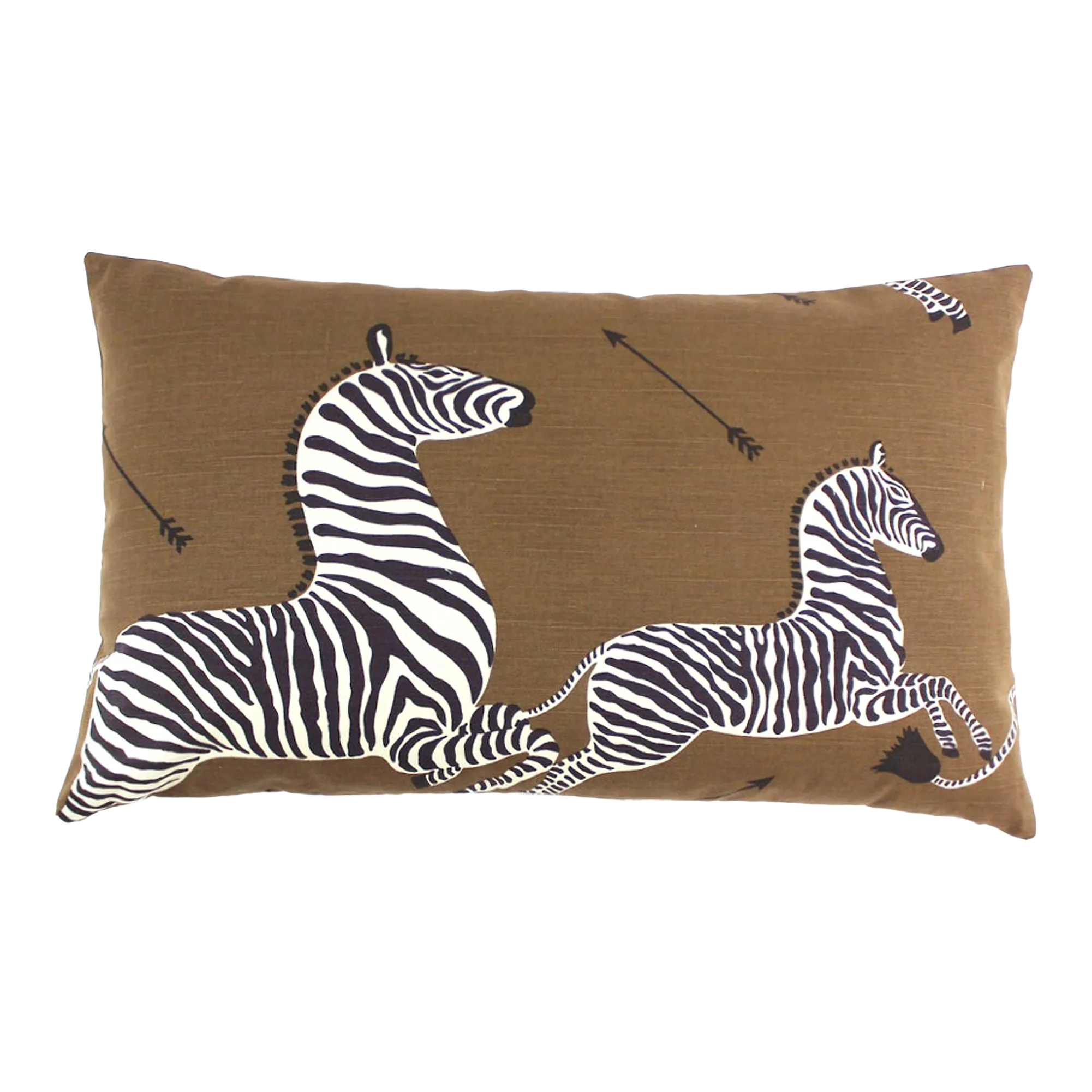 The House of Scalamandré Zebras Lumbar Pillow, Safari Brown | Chairish