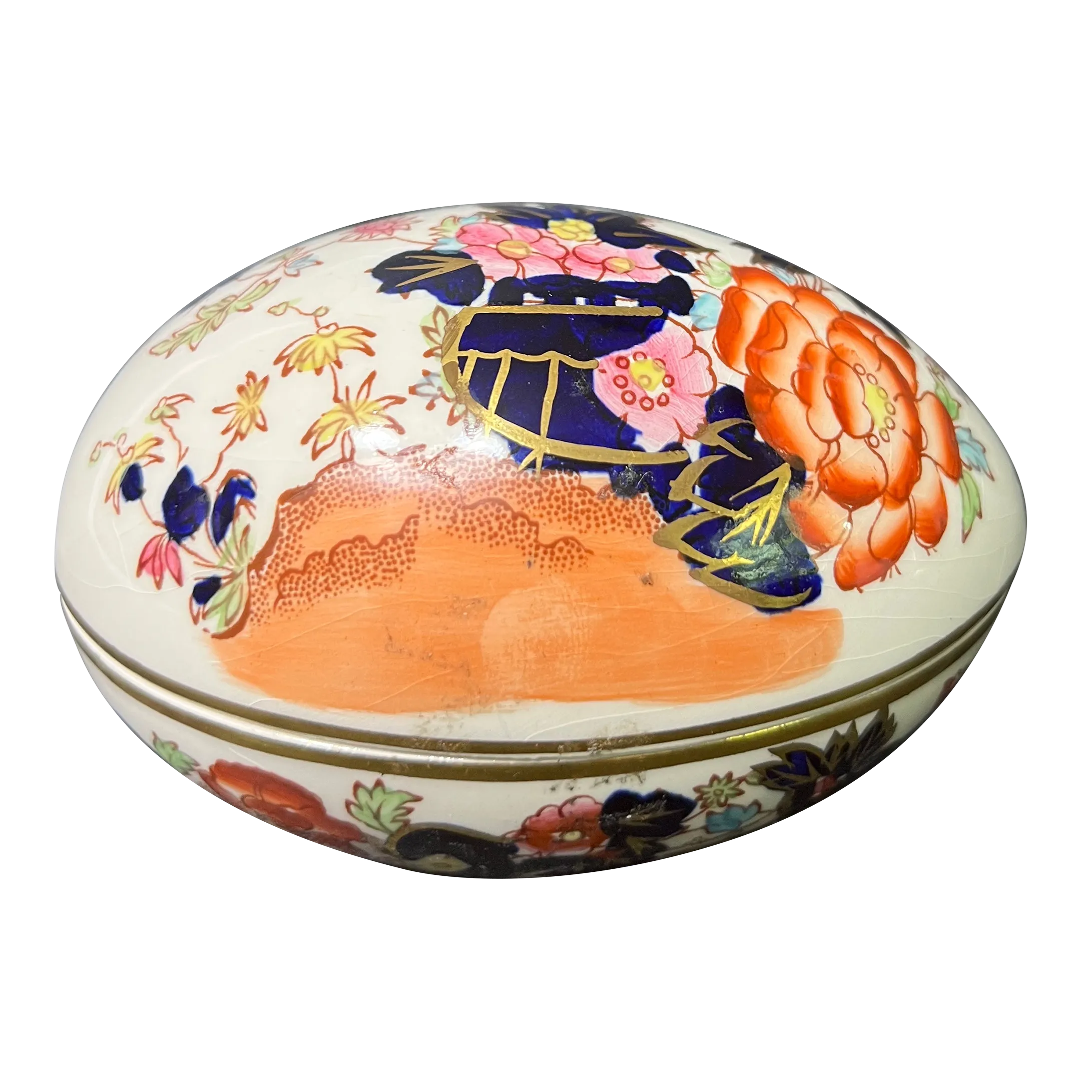 Mid 20th Century Vintage Mason’s Trinket Box Egg Ironstone England Egg ...