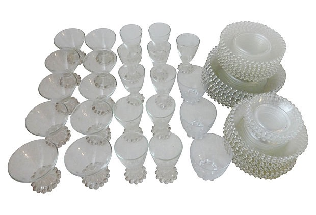 Anchor Hocking Glass Dinnerware - Set of 65 | Chairish