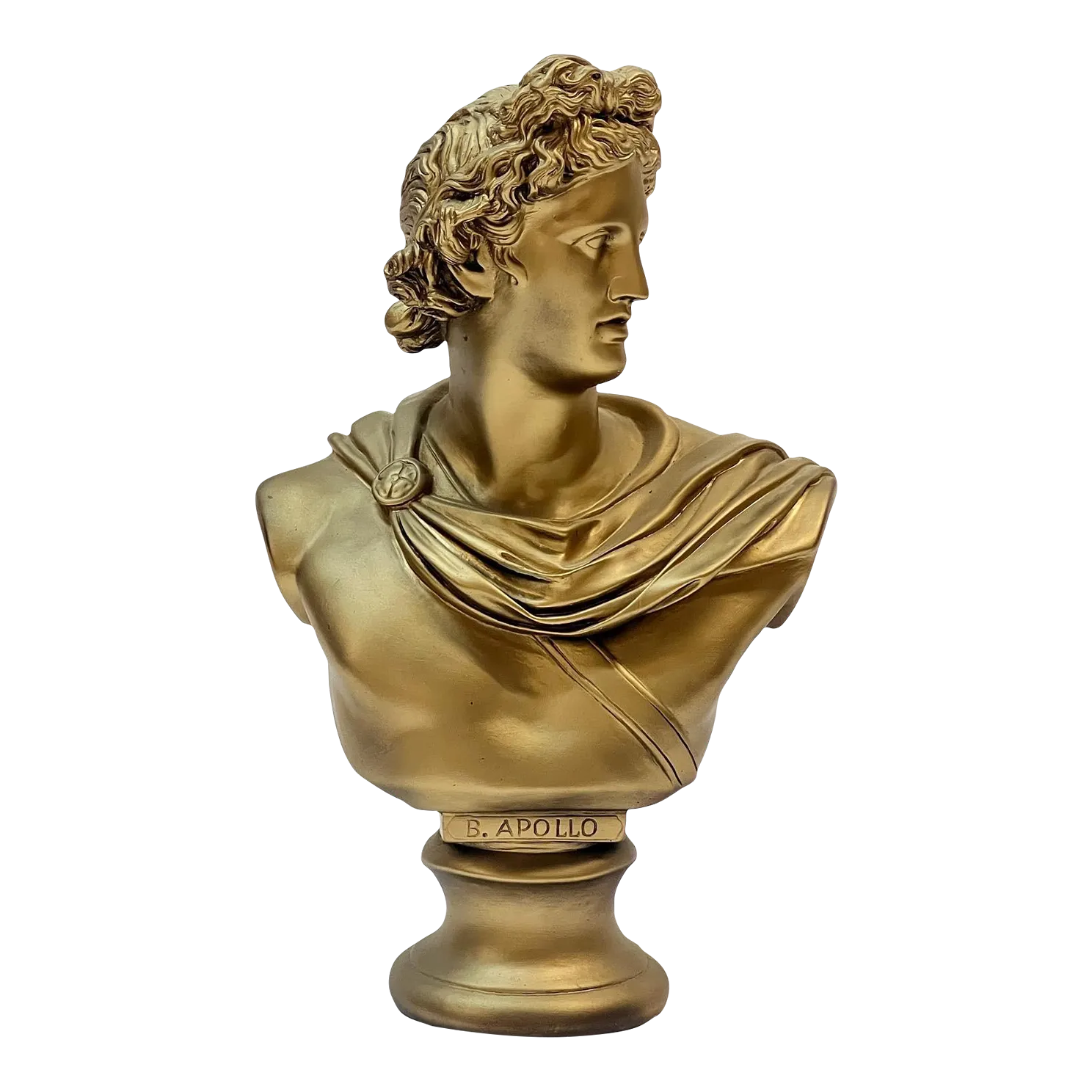 Vintage Ceramic Gold Apollo Bust | Chairish