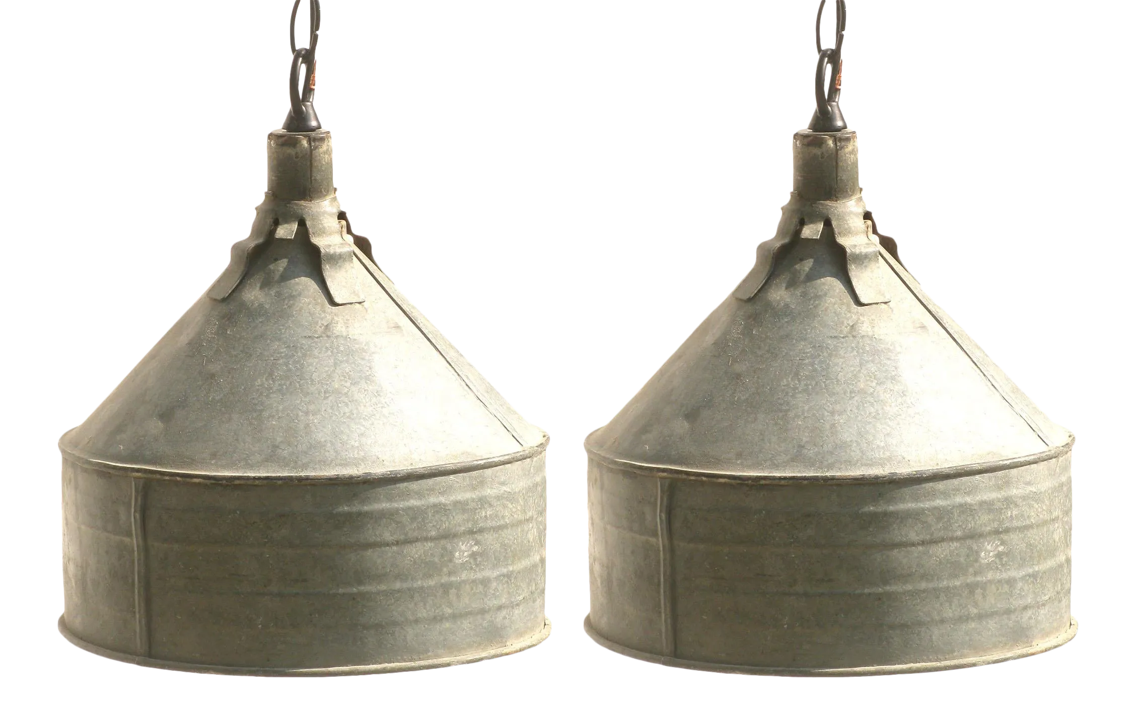 Farmhouse Chic Funnel Lights - a Pair | Chairish